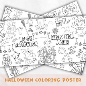 Kids Halloween Coloring Poster: Party Activity (digital Download) - Etsy