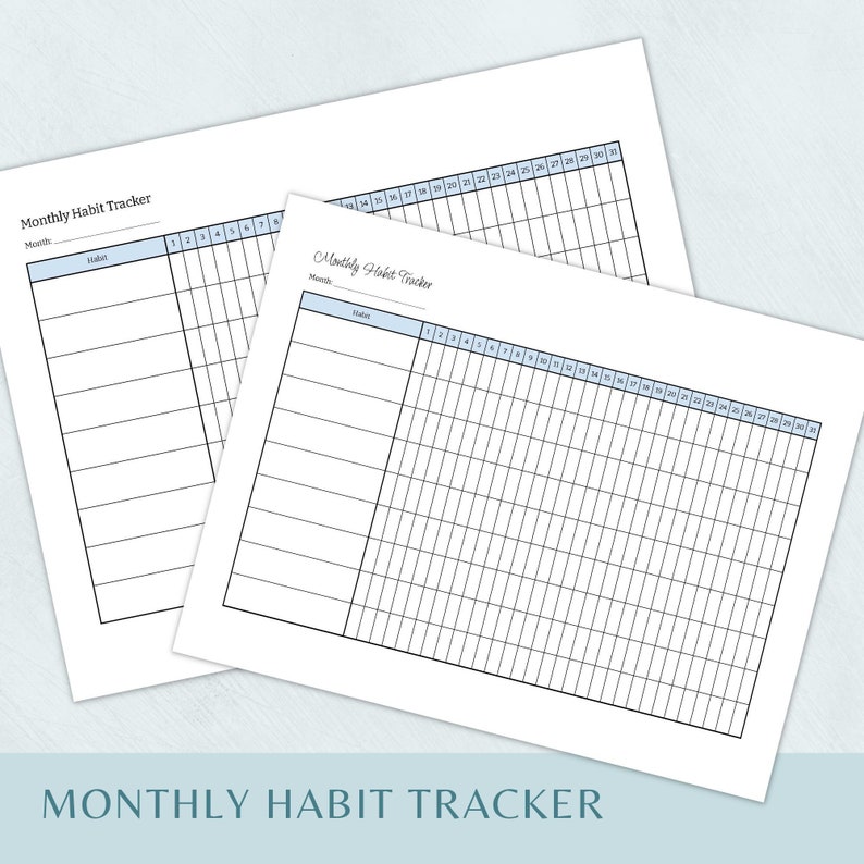 Monthly Printable Habit Tracker | Routine Tracker | Fitness and Health ...