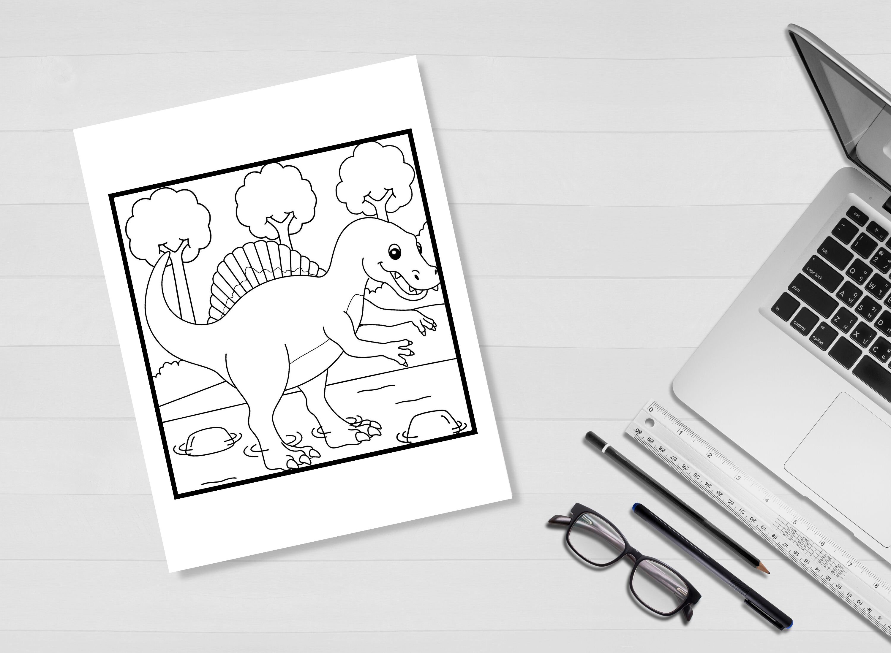 Digital Dinosaur Coloring Book for Kids | Printable Dinosaur Coloring ...