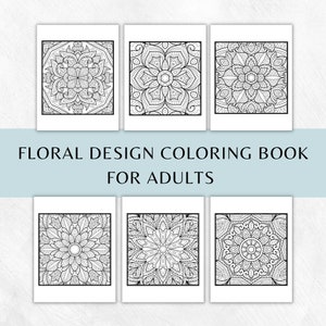 Floral Coloring Pages: Detailed Flower Designs for Adults (digital ...