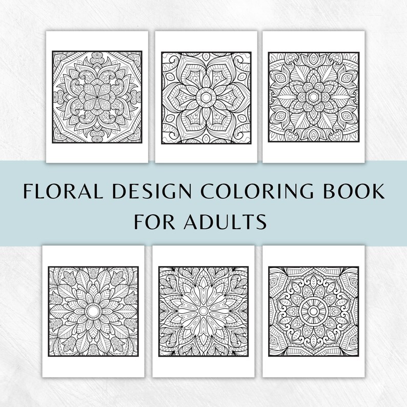 Printable Adult Floral Coloring Pages Volume 2 of 2 Detailed Flower ...