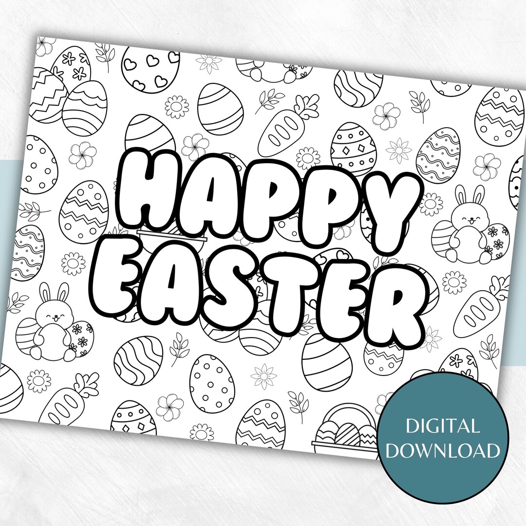 Personalized Easter Coloring Page: Custom Name Activity (digital ...