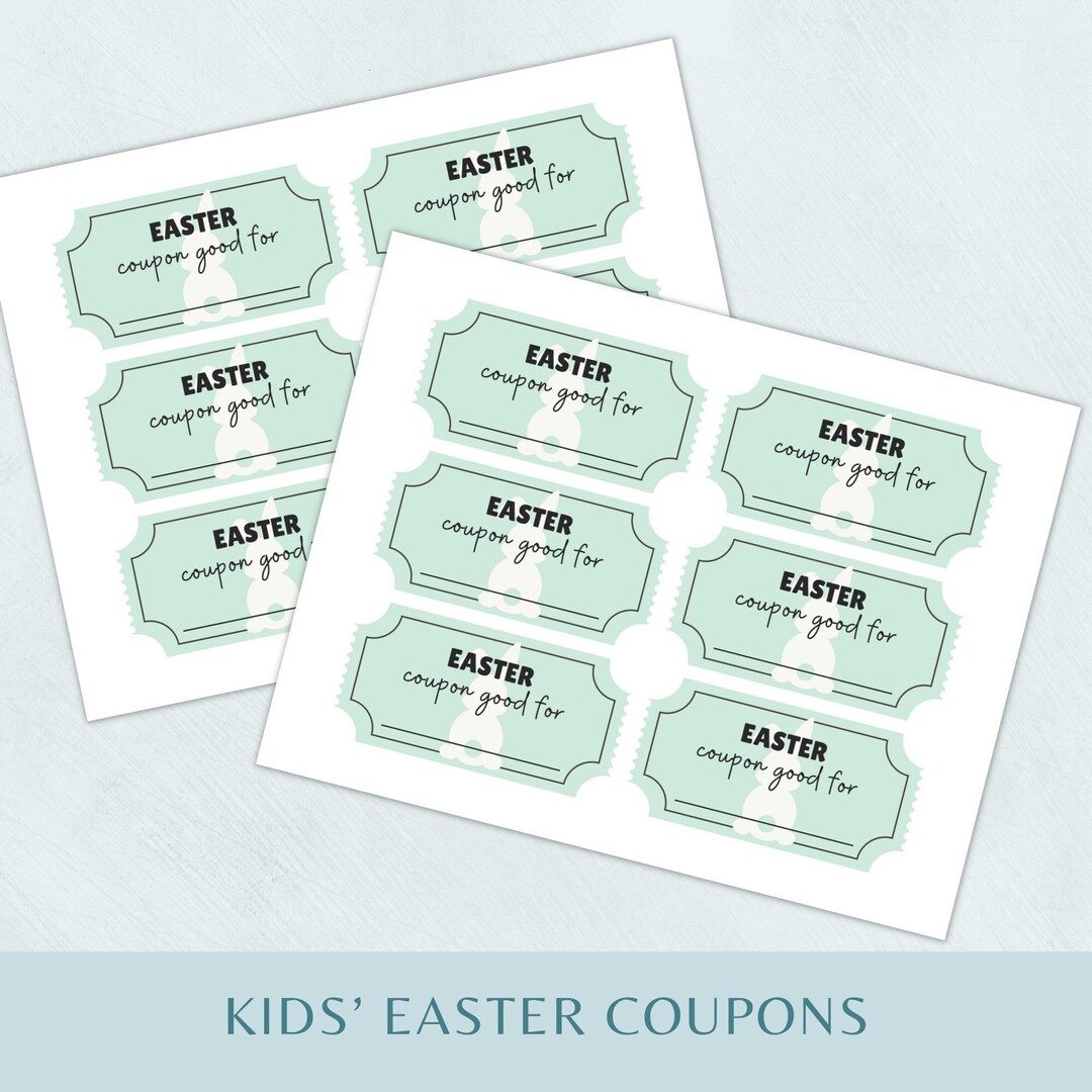 Printable Easter Coupons for Kids | Last Minute Easter Gifts | Fillable ...