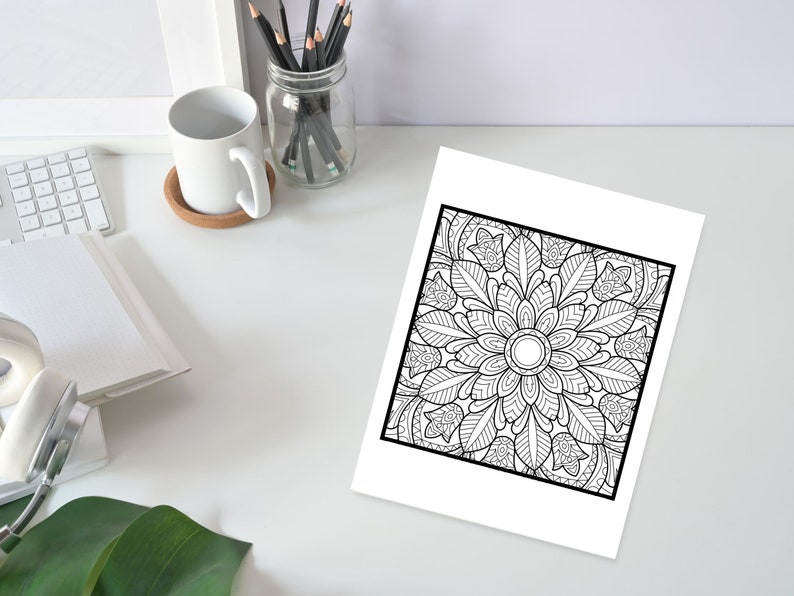 Printable Floral Coloring Book: 60 Detailed Flower Designs (PDF) - Etsy