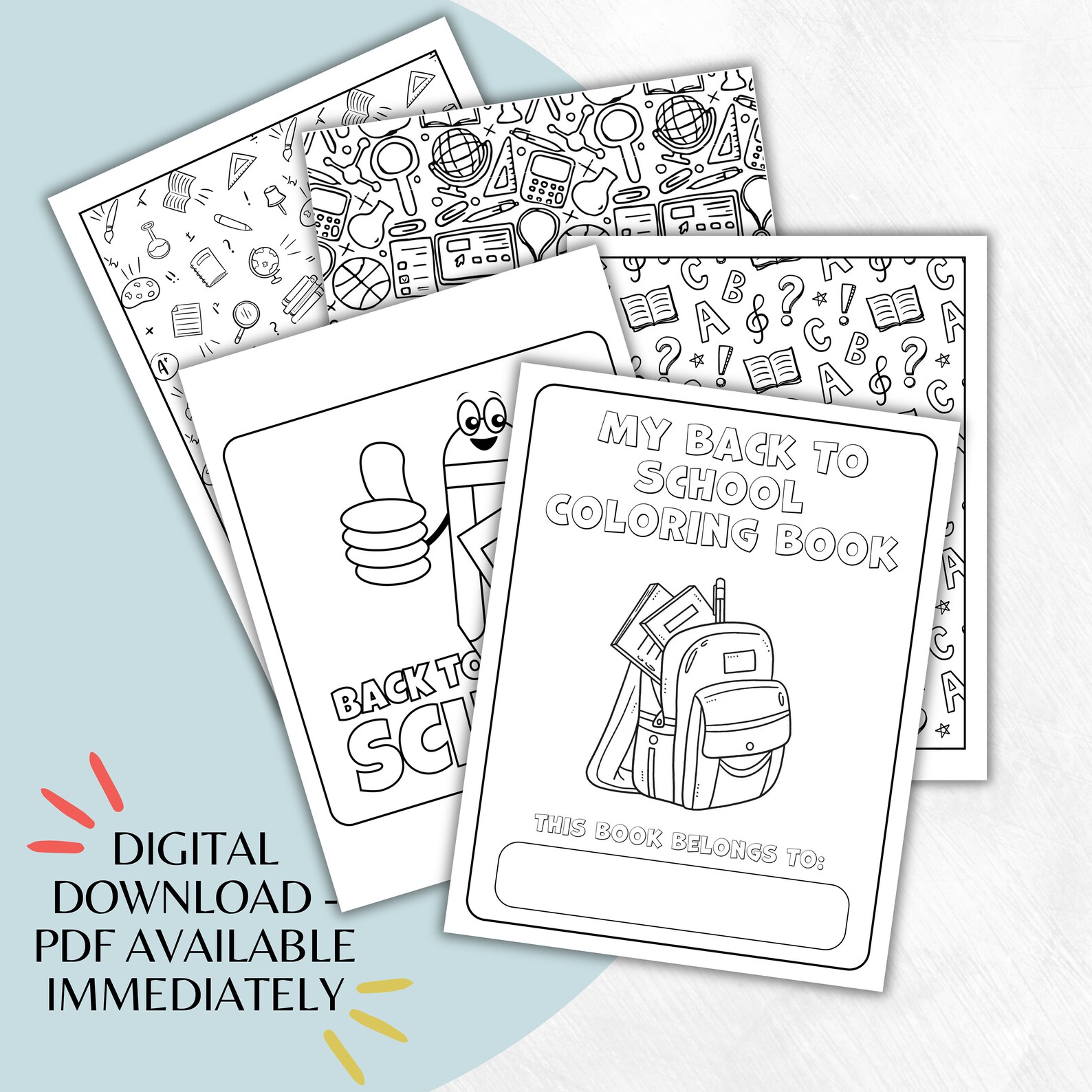 Back to School Coloring Book for Kids | Printable Back to School ...