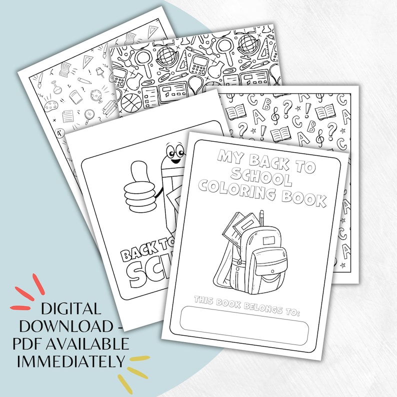 Back to School Coloring Book for Kids | Printable Back to School ...
