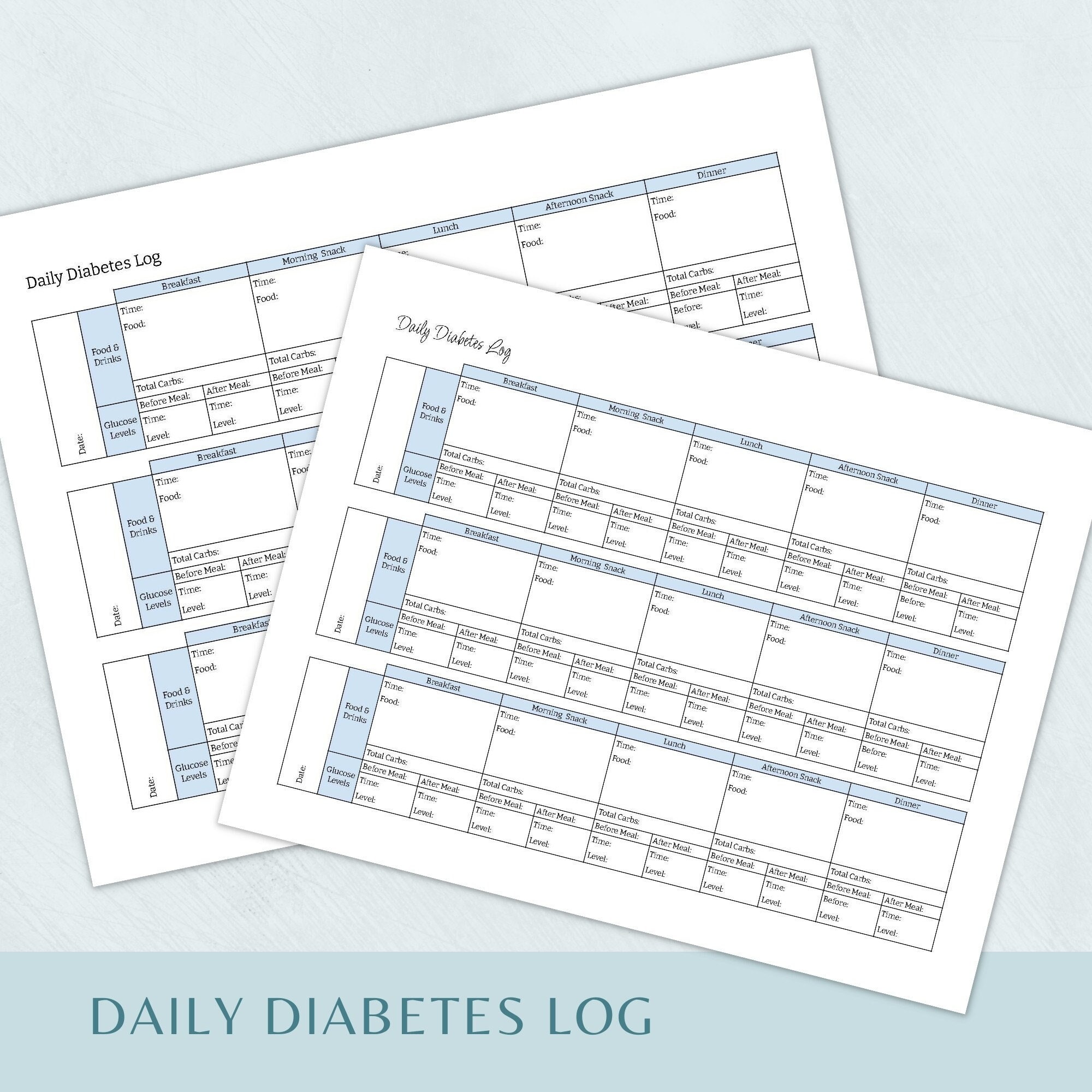 Daily Diabetes Log | Printable Diabetic Tracker | Diabetes Management ...