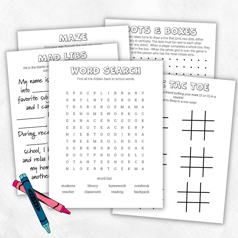 Kids Back to School Activity Book | Printable Worksheets and Learning ...