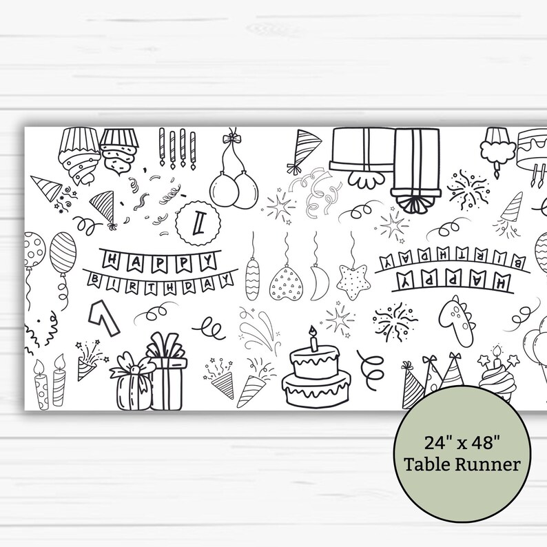 Personalized Digital Kids Birthday Coloring Poster | Printable Birthday ...