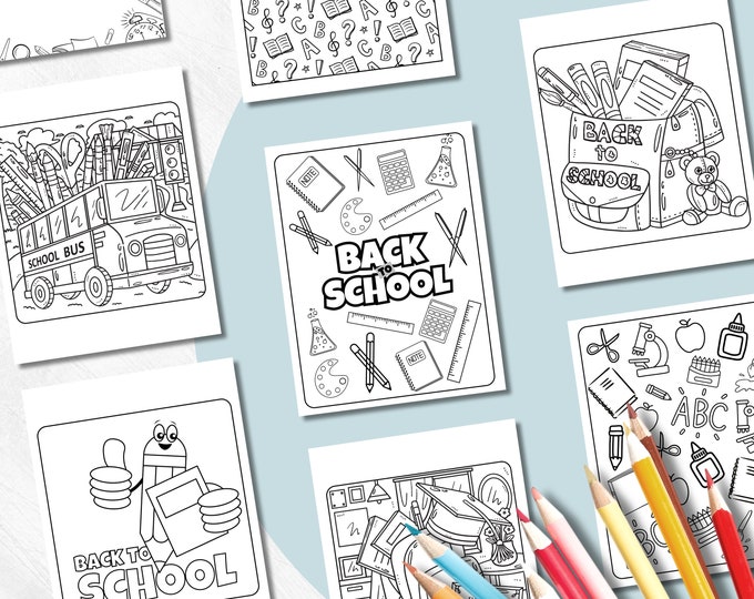 Back to School Coloring Pages Pdf, INSTANT DOWNLOAD, Welcome Back to ...