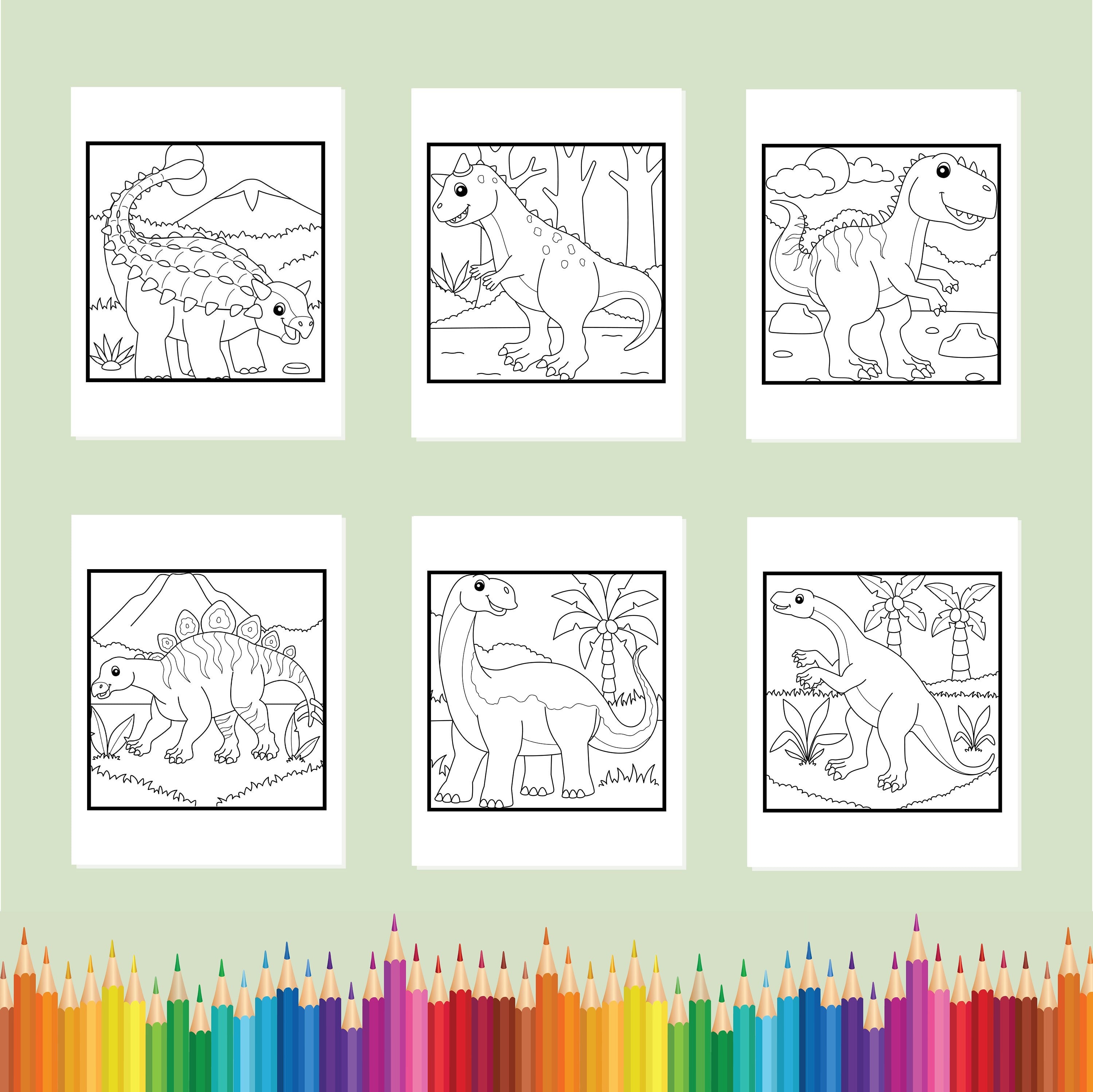 Digital Dinosaur Coloring Book for Kids | Printable Dinosaur Coloring ...