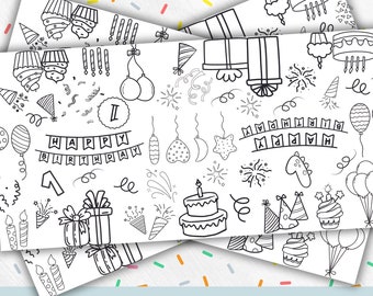 Personalized Digital Kids Birthday Coloring Poster | Printable Birthday ...
