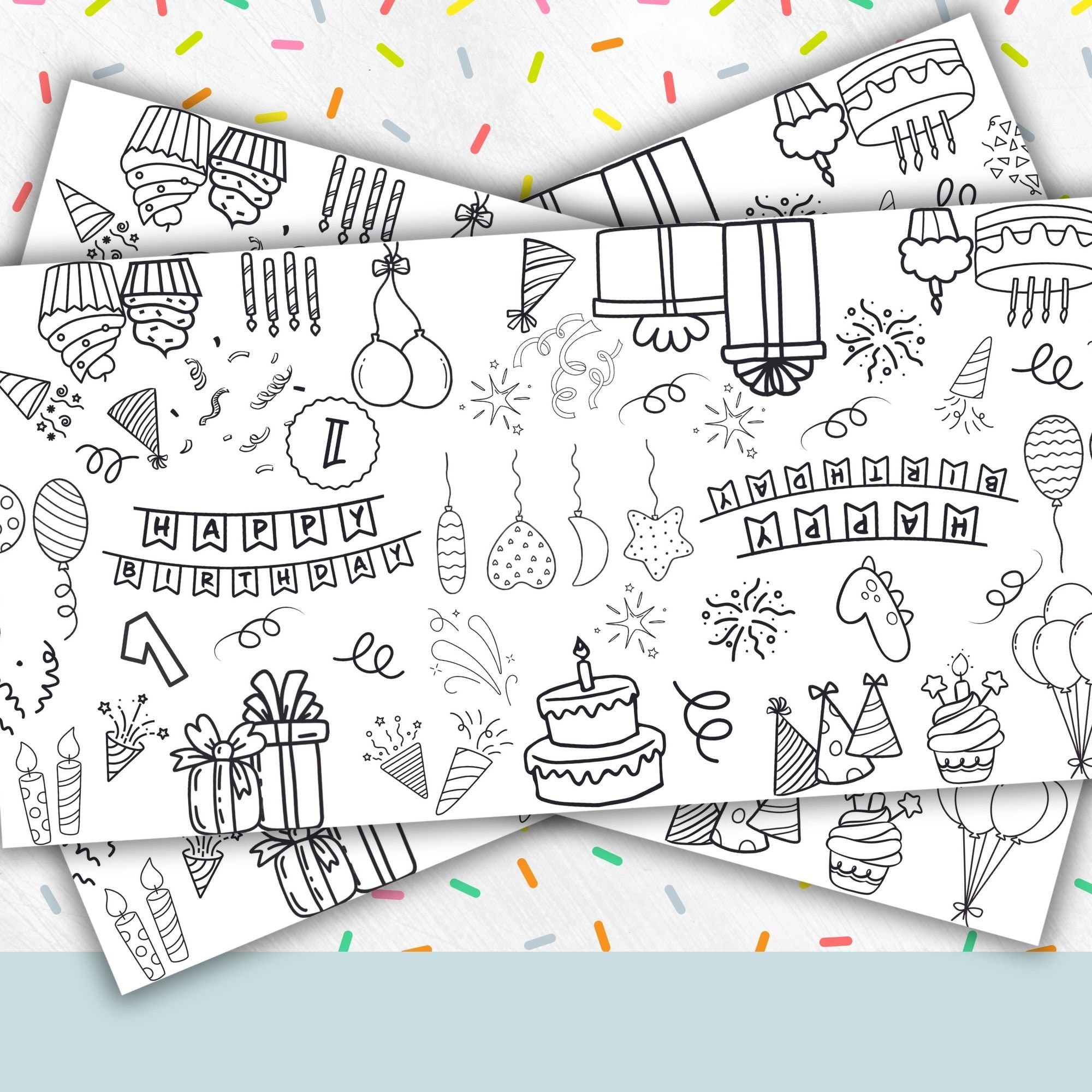 Personalized Digital Kids Birthday Coloring Poster | Printable Birthday ...