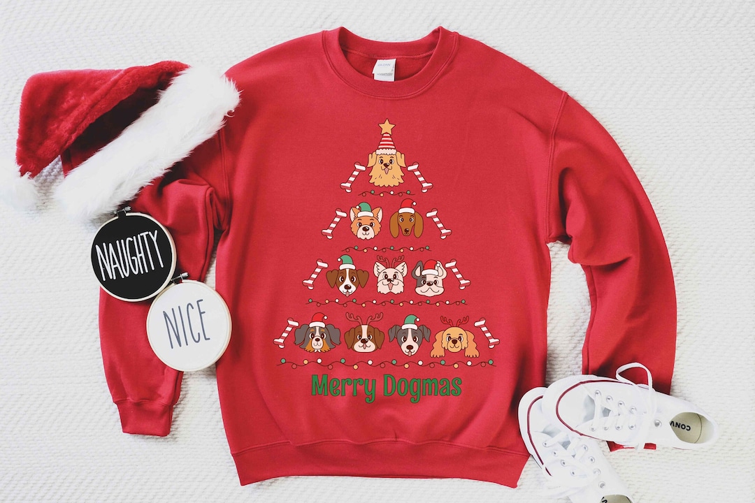 Merry Dogmas Sweatshirt, Gift for Dogs Lovers, Christmas Lovers, Dog ...
