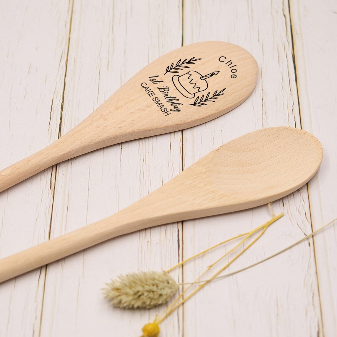 Custom First Birthday Cake Smash Wooden Spoon, Child's Name Award Spoon ...