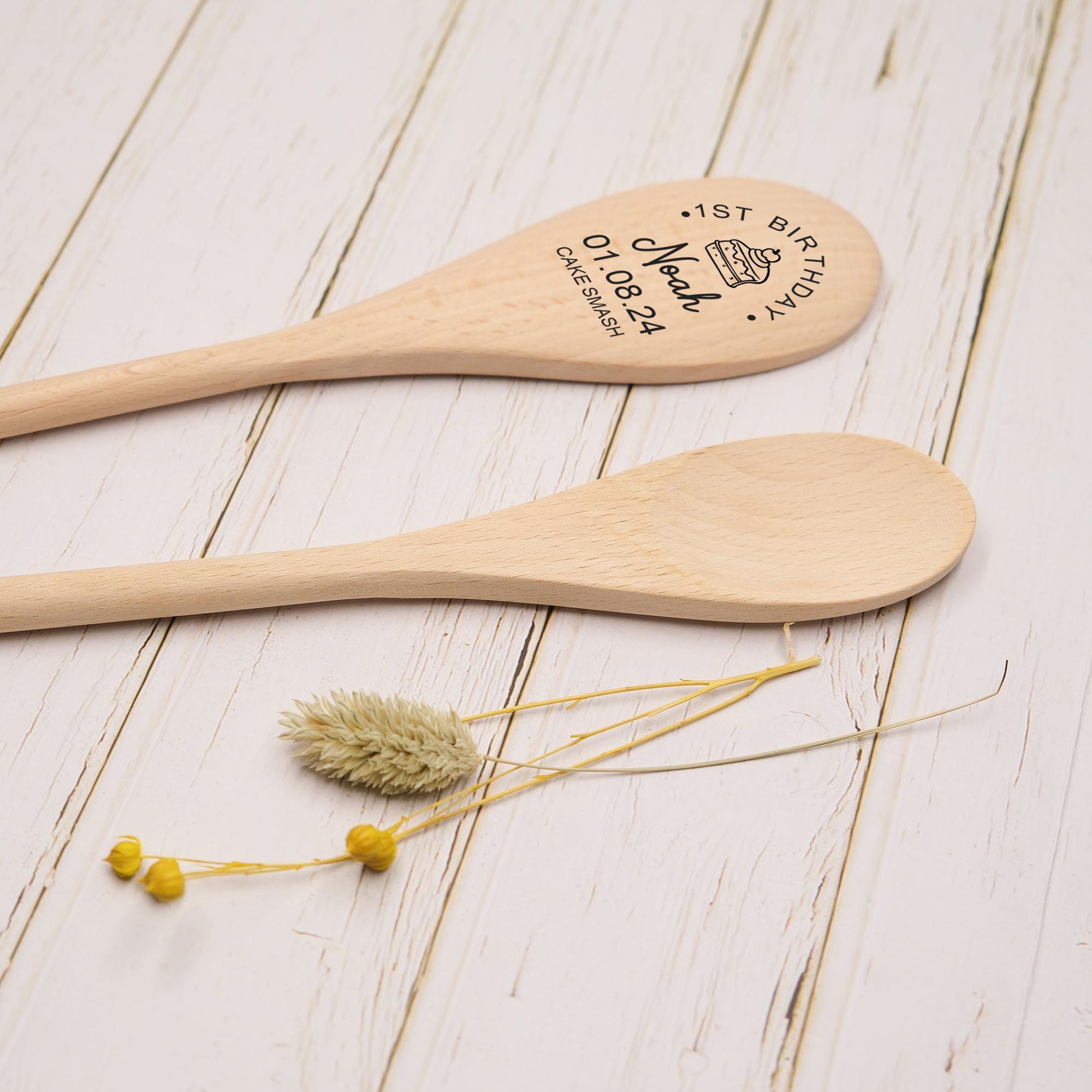 Custom First Birthday Cake Smash Wooden Spoon, Child's Name Award Spoon ...