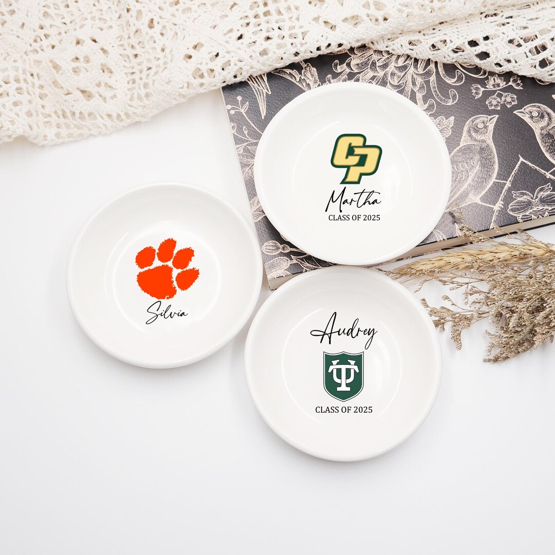 Custom Graduation Trinket Dish, Graduation University Jewelry Dish ...