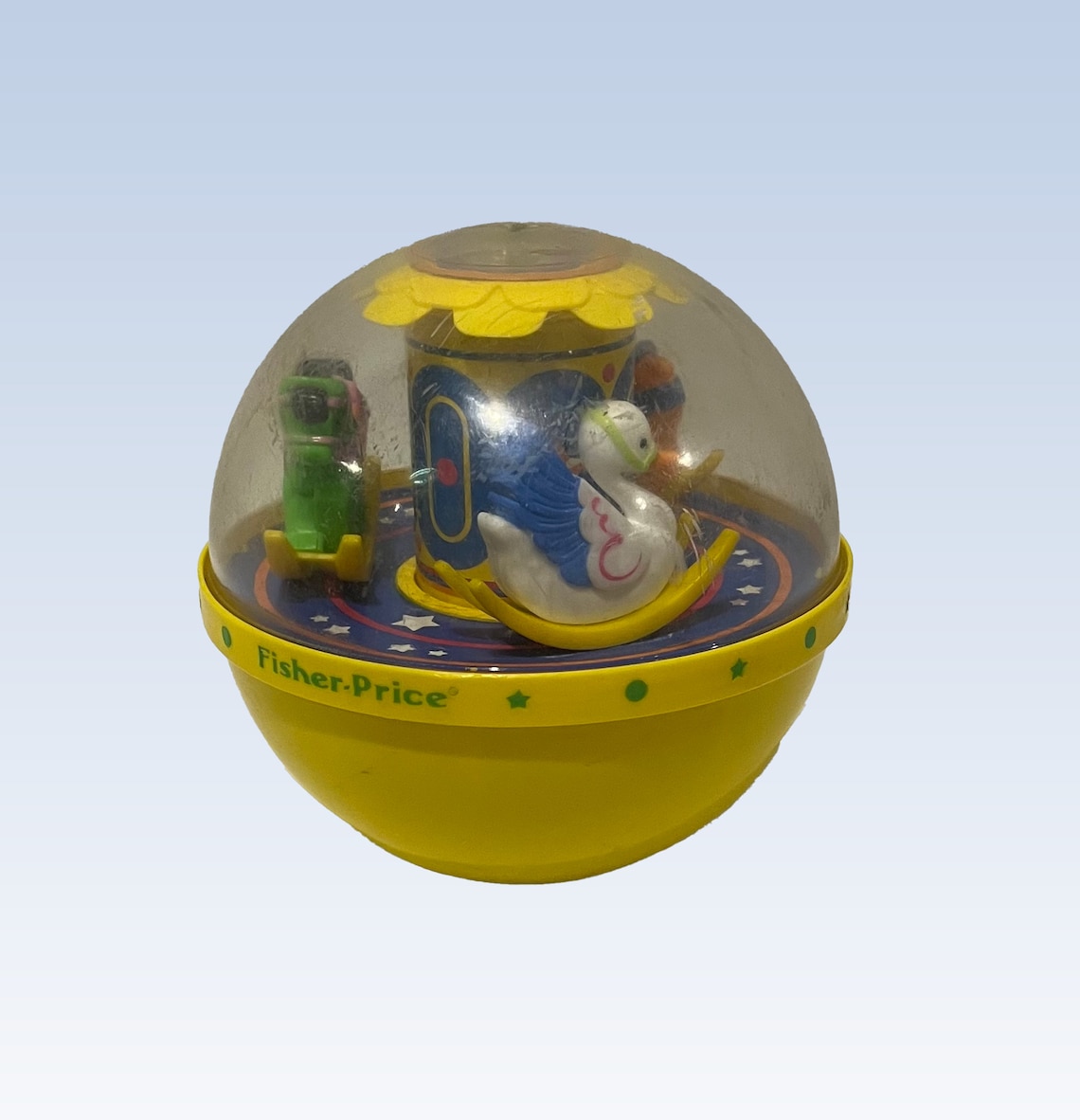 Vintage 1985 Fisher Price Roly Poly Merry-go-round Carousel Yellow ...