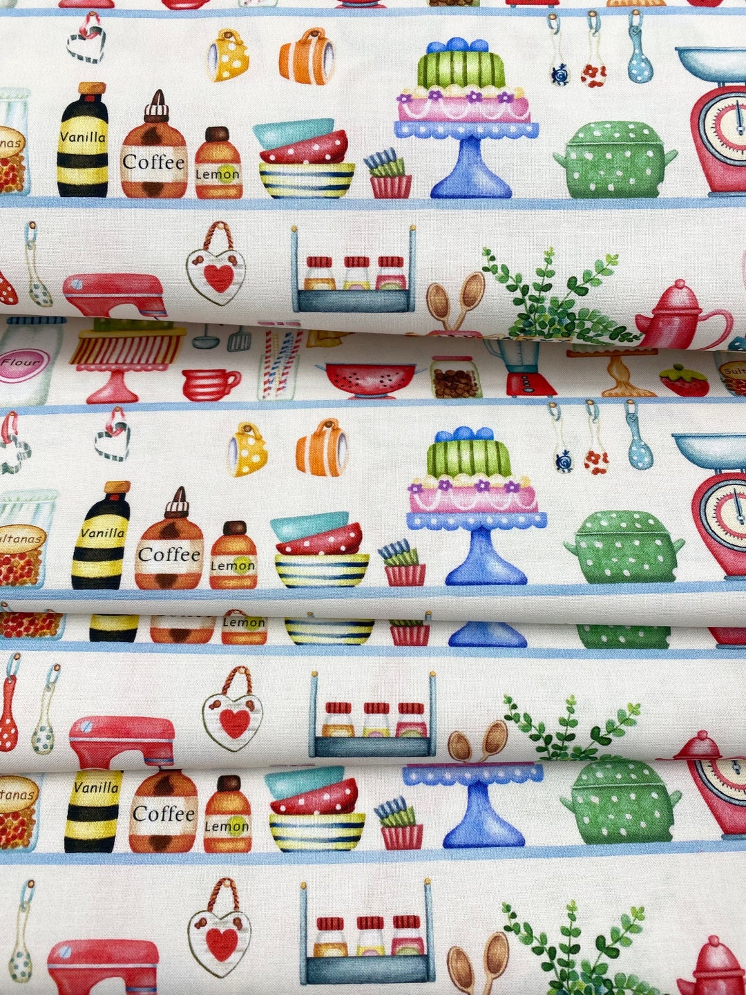 Baker's Shelves Fabric 100% Cotton Fabric by Yard Dinning Cotton Fabric ...
