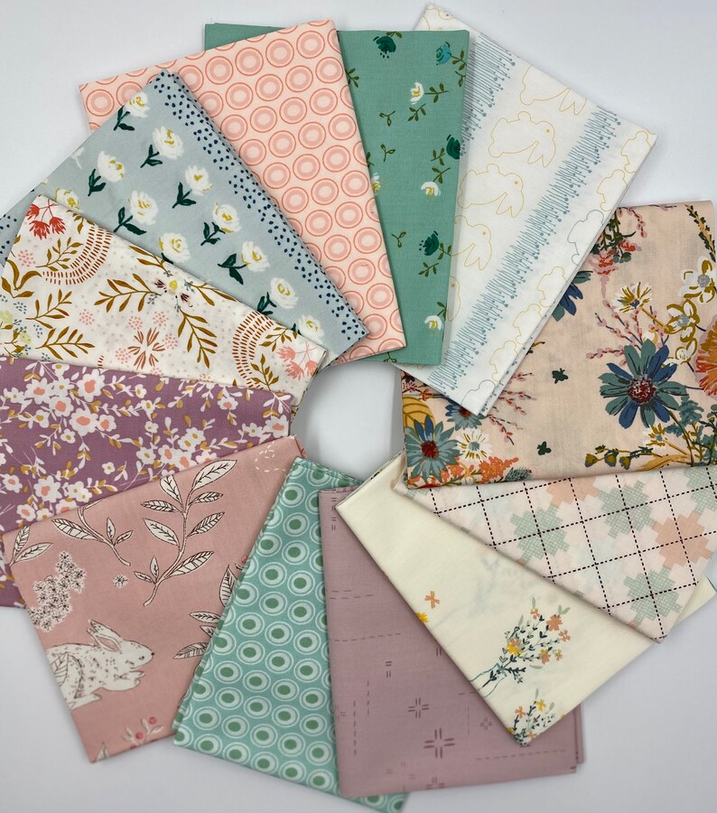 12 Fat Quarters Bundle Fabric Art Gallery Egg Hunt Edition 100% Premium ...