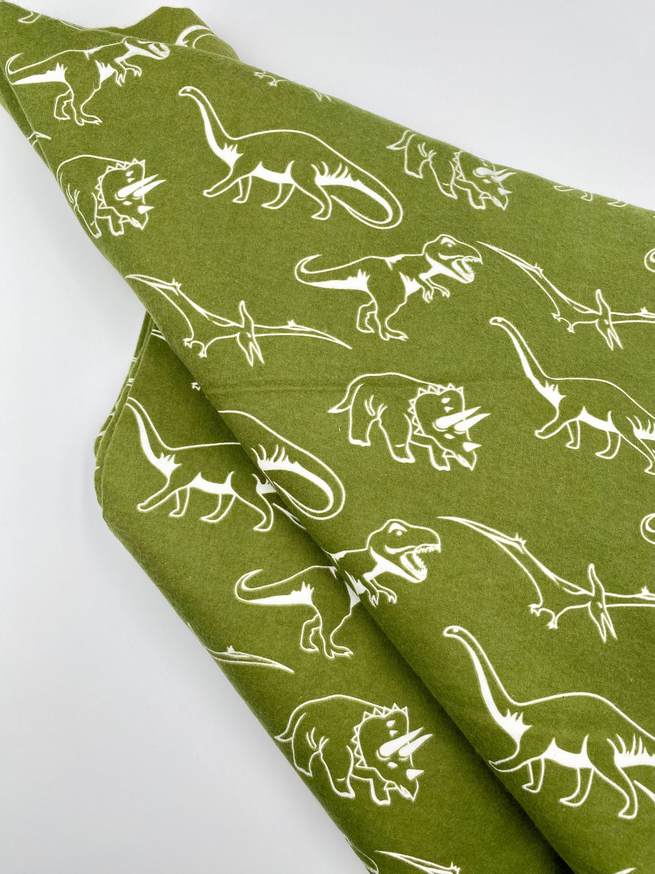 Dinosaur Flannel Fabric by the Yard 100% Cotton Glow in the Dark ...