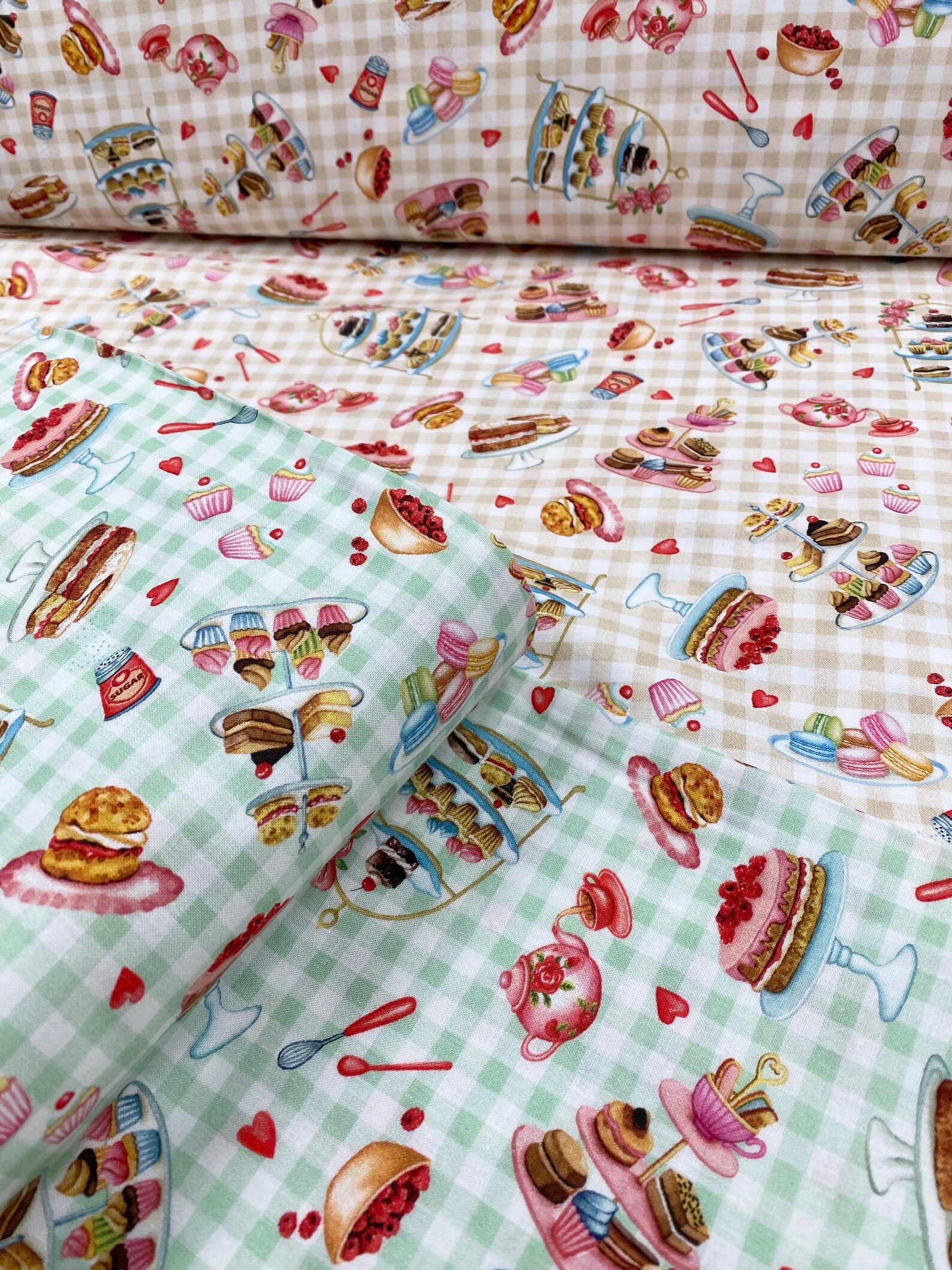 Afternoon Tea Fabric 100% Cotton Baked With Love Fabric by Yard Dinning ...