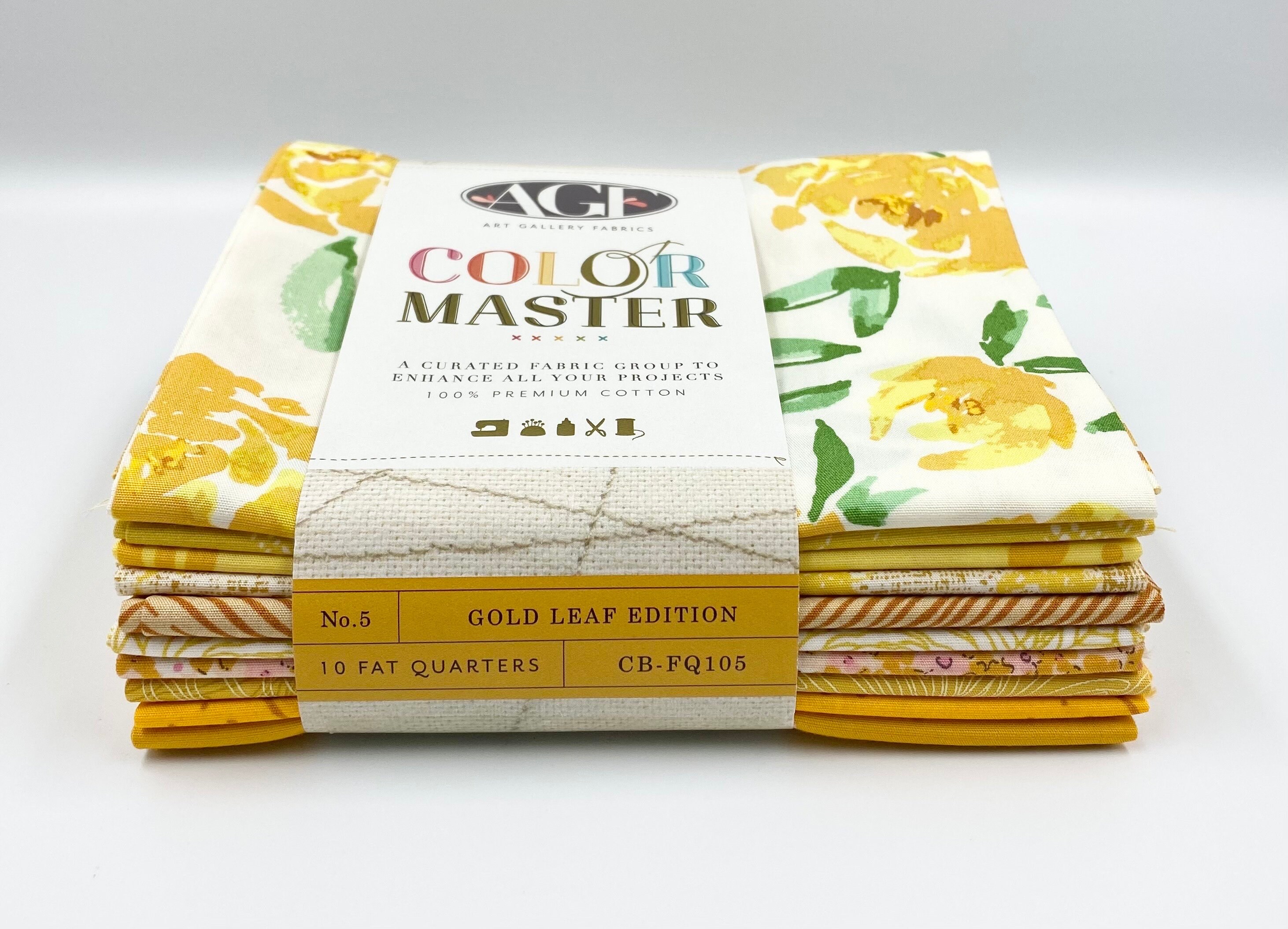 Color Master 10 Fat Quarters Bundle Fabric Art Gallery Gold Leaf ...