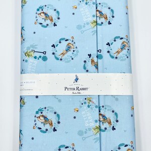 Peter Rabbit Blue Fabric 100% Cotton Garden Bunny Cotton Fabric by Yard ...
