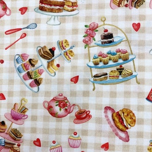 Afternoon Tea Fabric 100% Cotton Baked With Love Fabric by Yard Dinning ...