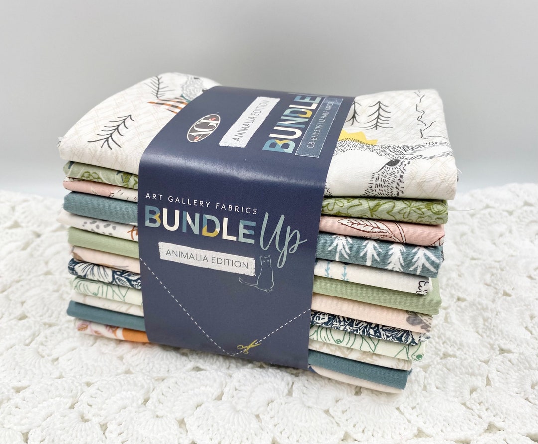 Bundle up 12 Half Yards Bundle Fabric Art Gallery Animalia Edition 100% ...