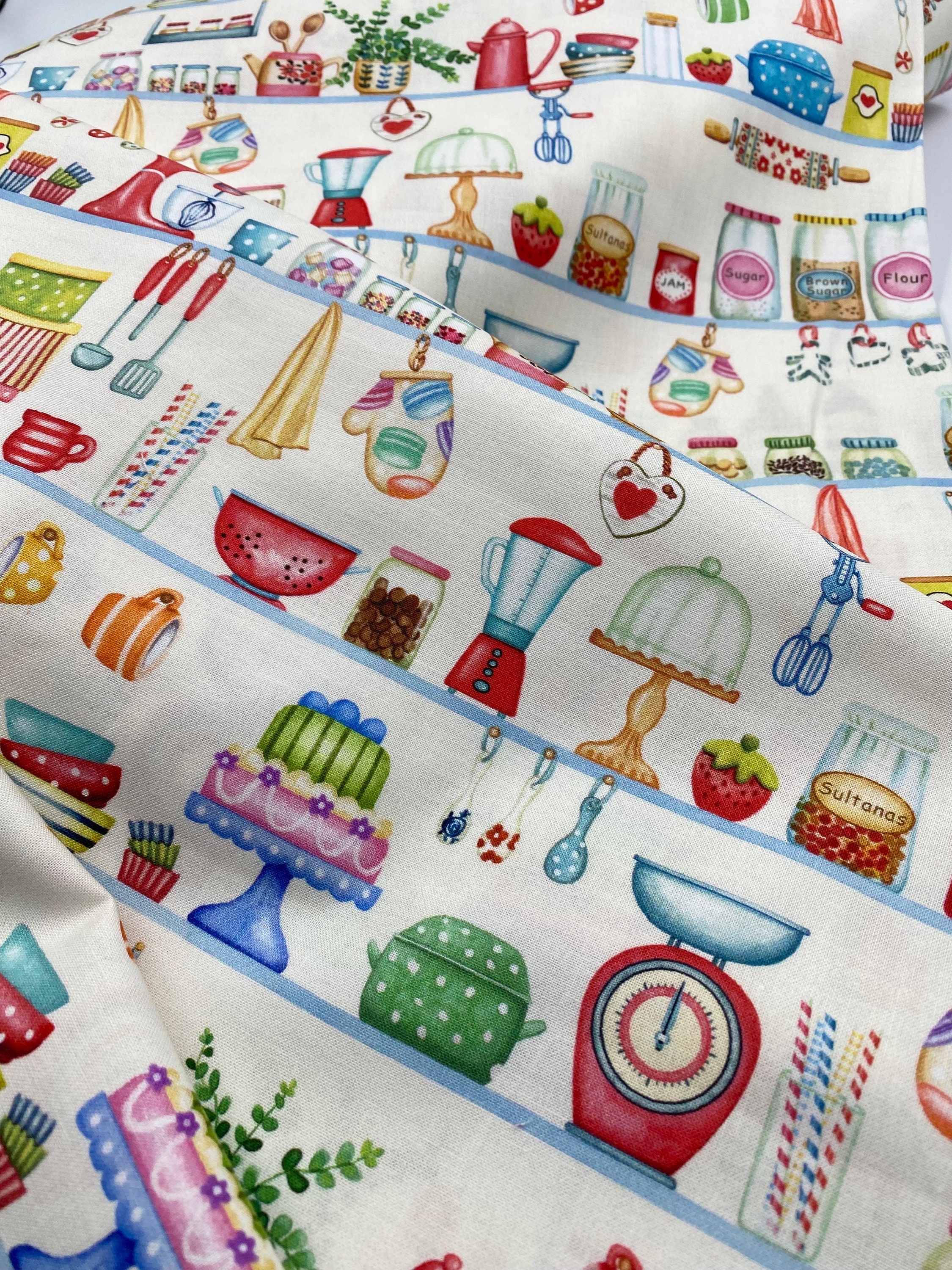 Baker's Shelves Fabric 100% Cotton Fabric by Yard Dinning Cotton Fabric ...