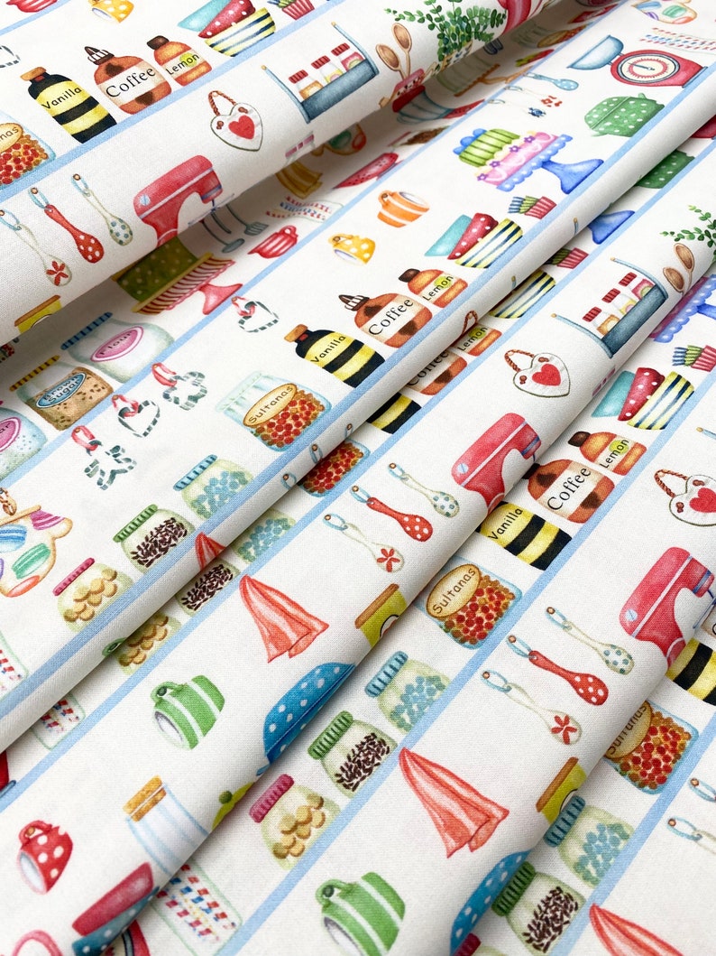 Baker's Shelves Fabric 100% Cotton Fabric by Yard Dinning Cotton Fabric ...