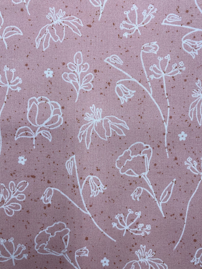 Pink and White Floral Fabric Cotton 100 Percent Cotton Pink Background ...