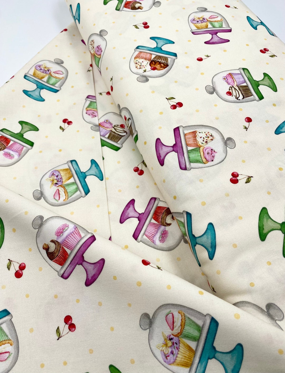 Cake Stand Fabric 100% Cotton Fabric Perfect Display by Yard Sweet ...