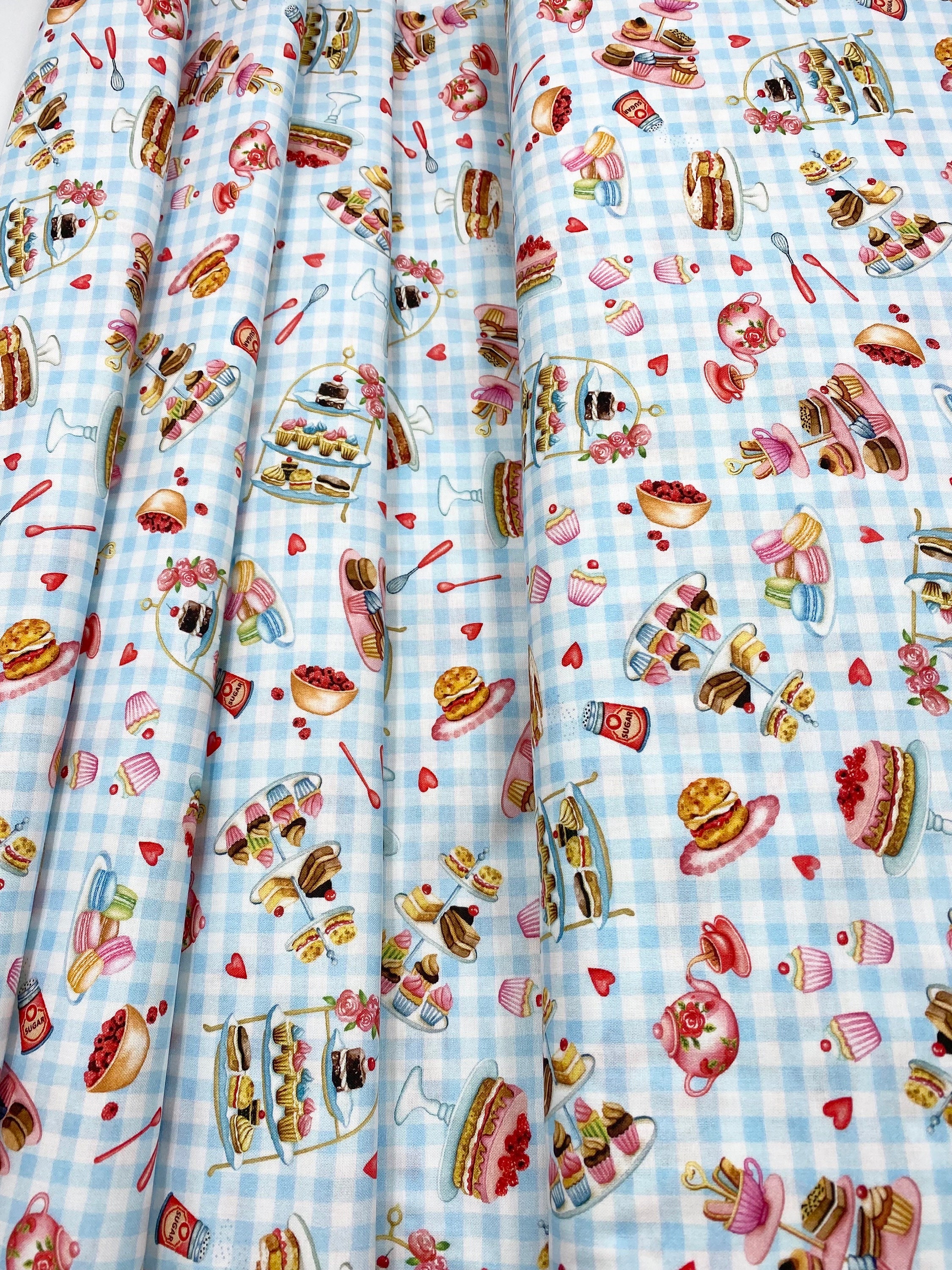 Afternoon Tea Fabric 100% Cotton Baked With Love Fabric by Yard Dinning ...