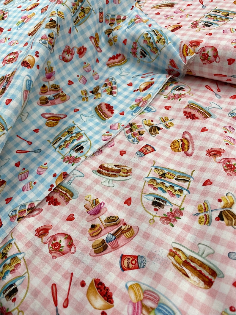 Afternoon Tea Fabric 100% Cotton Baked With Love Fabric by Yard Dinning ...
