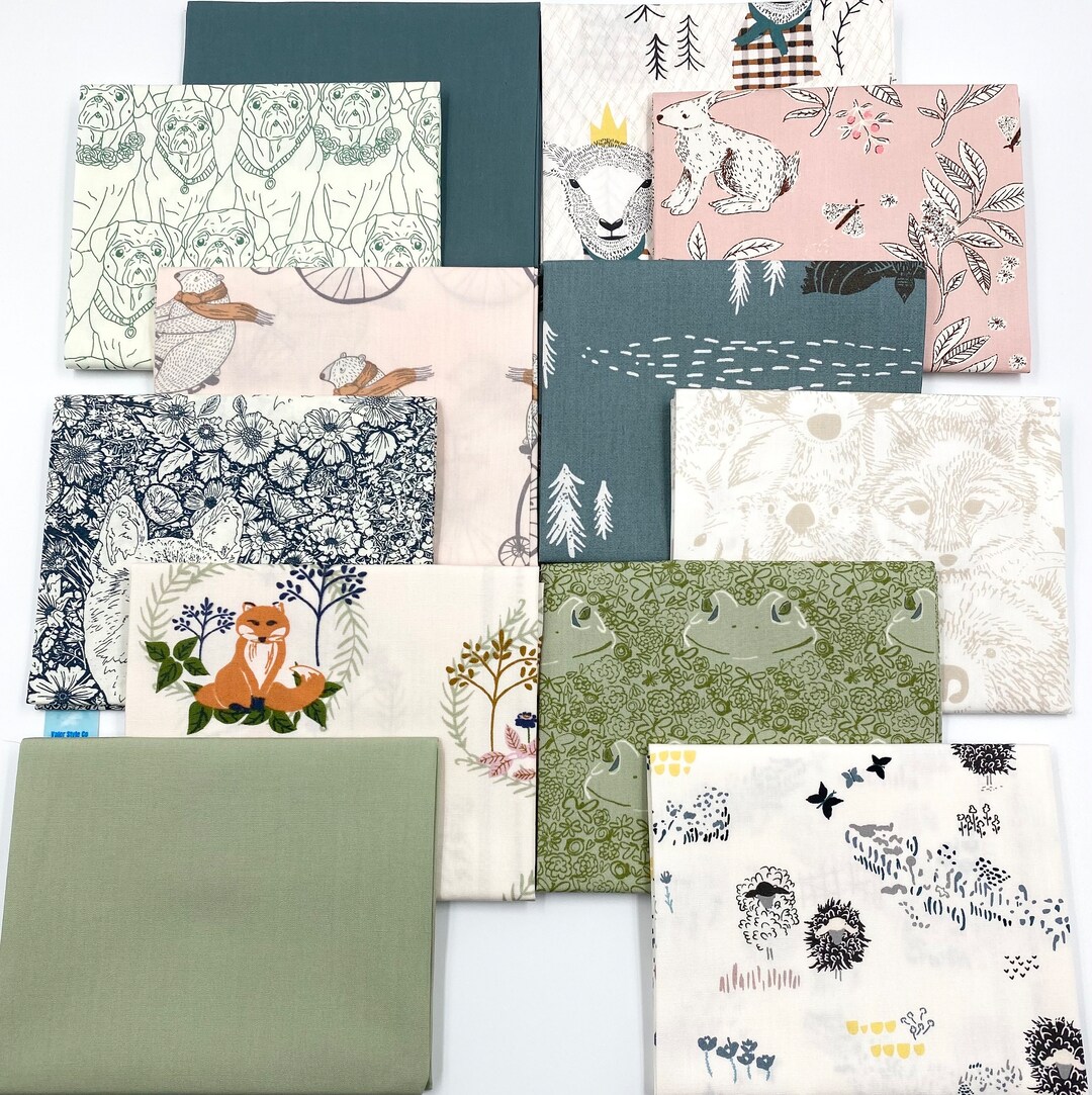 Bundle up 12 Fat Quarters Bundle Fabric Art Gallery Animalia Edition ...