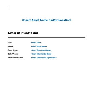 Letter of Intent to Bid Template - Etsy