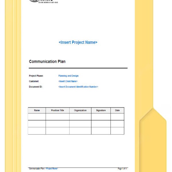 Project Communication Plan Template - Etsy