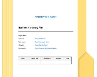 Business Continuity Plan BCP Template With Instructions and Example - Etsy