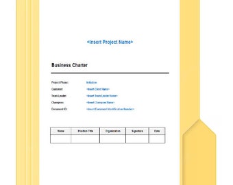 Project Charter Template Project Status Report Team Charter Project ...