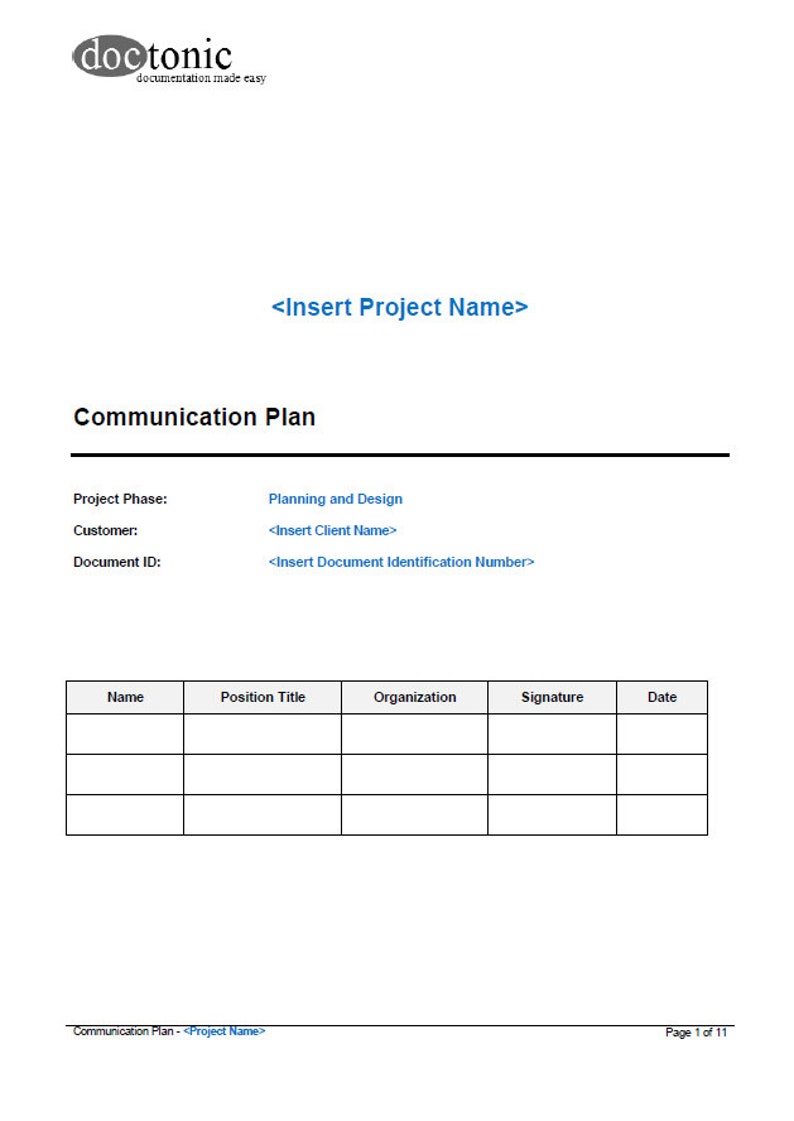 Communication Plan Template - Etsy