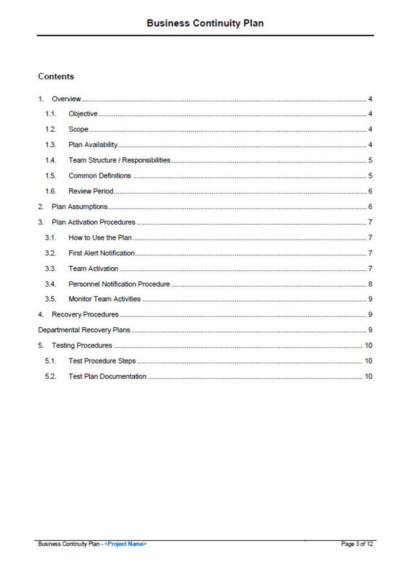 Business Continuity Plan Template - Etsy