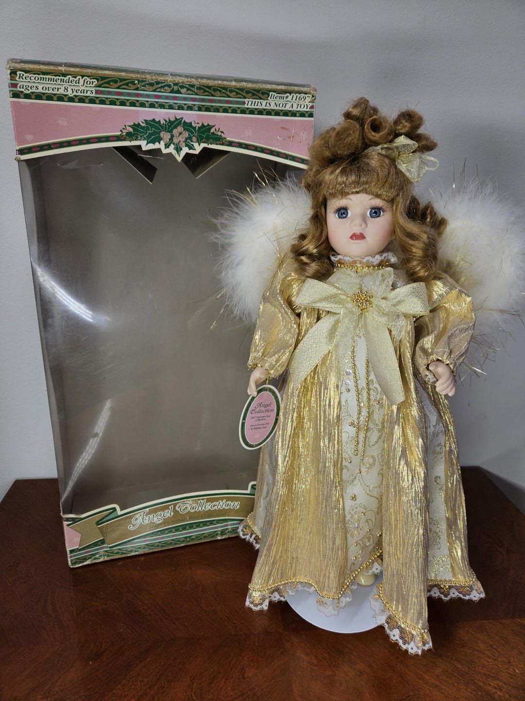 Angel Collection 1997 Victorian Rose Porcelain Angel Doll Gold Dress ...