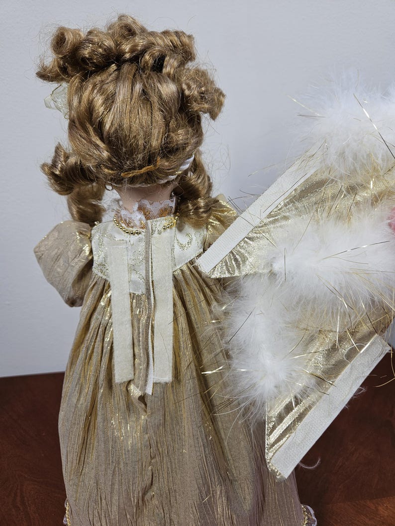 Angel Collection 1997 Victorian Rose Porcelain Angel Doll Gold Dress ...