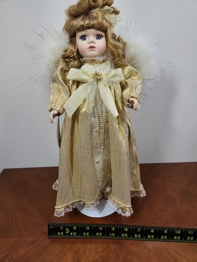 Angel Collection 1997 Victorian Rose Porcelain Angel Doll Gold Dress ...