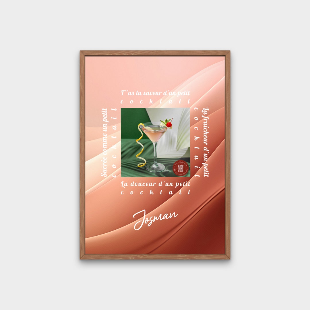 Poster Josman Cocktail French Rap Lyrics Poster 2023 - Etsy