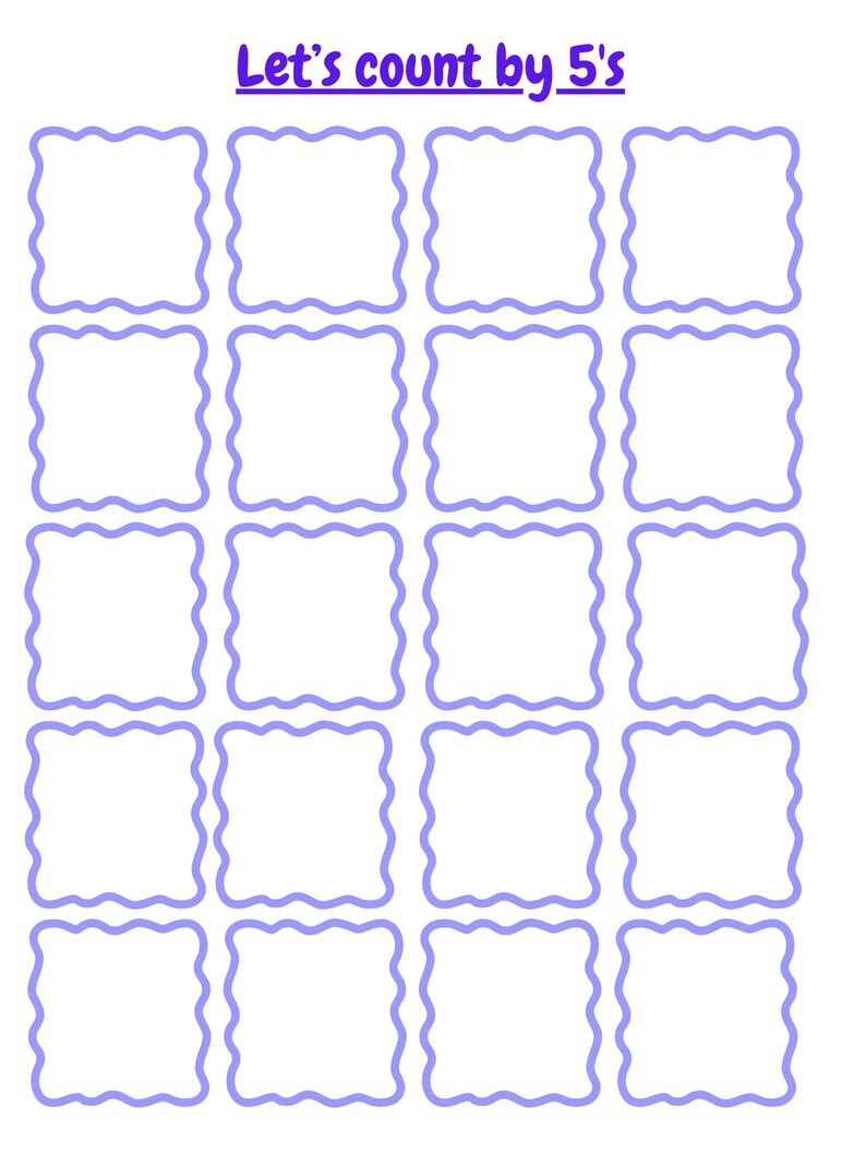 Skip Count by 5's Chart - Etsy