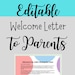 Editable Back to School Welcome Letter to Parents-teacher Resources ...
