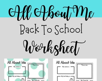 All About Me Back to School Activities - Etsy